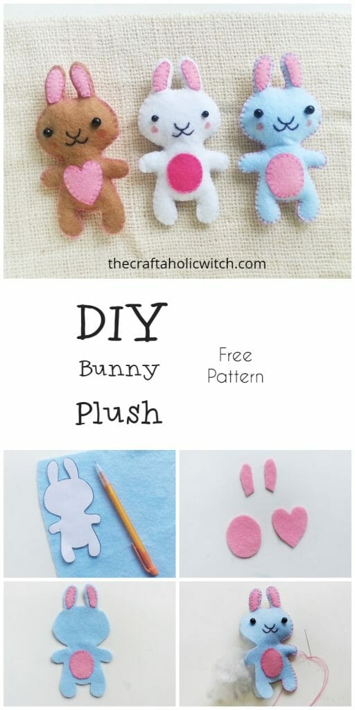 Free Bunny Sewing Pattern and DIY Felt Bunny Tutorial