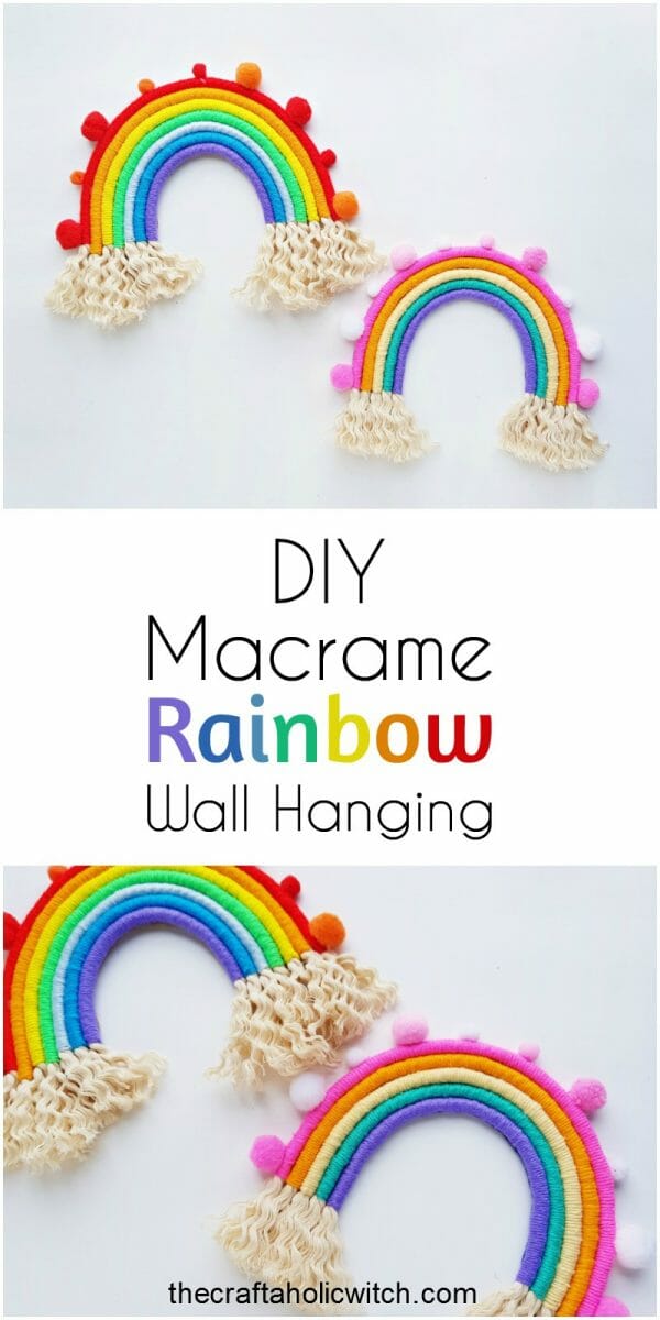 How to Make a Beautiful Macrame Rainbow Wall Hanging (for Beginners ...