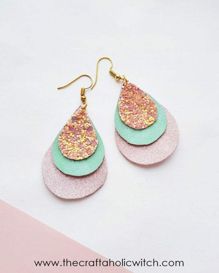 How to Make Leather Earrings (Teardrop Style) +Free Template