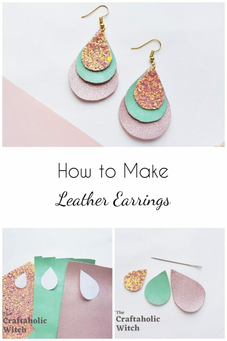 How to Make Leather Earrings (Teardrop Style) +Free Template