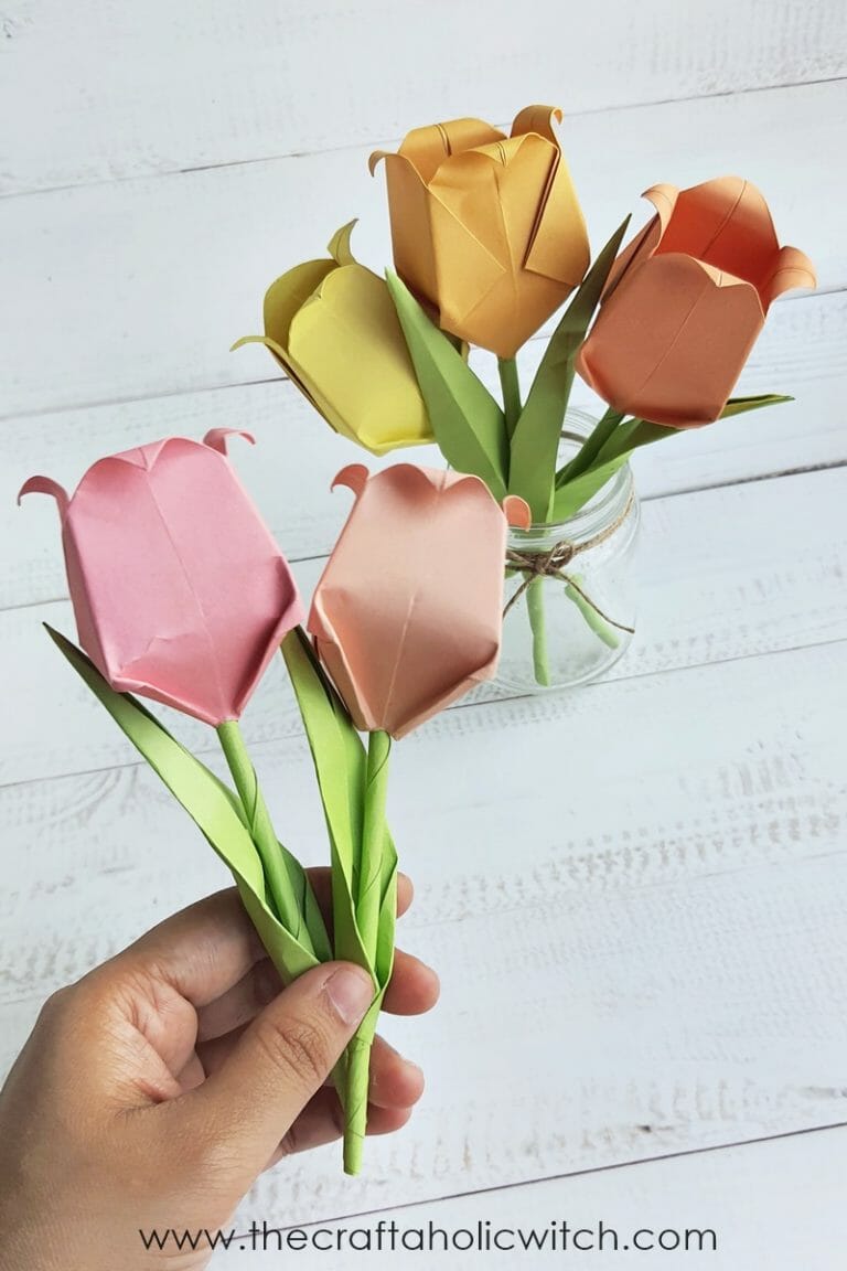 How to Make Origami Tulips (Folding Instructions + Video)