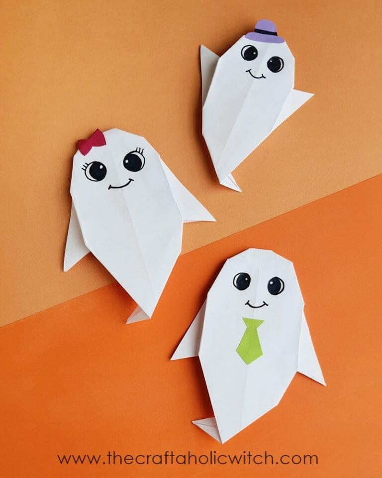 How to Make Easy Origami Ghost (Folding Instruction + Video)
