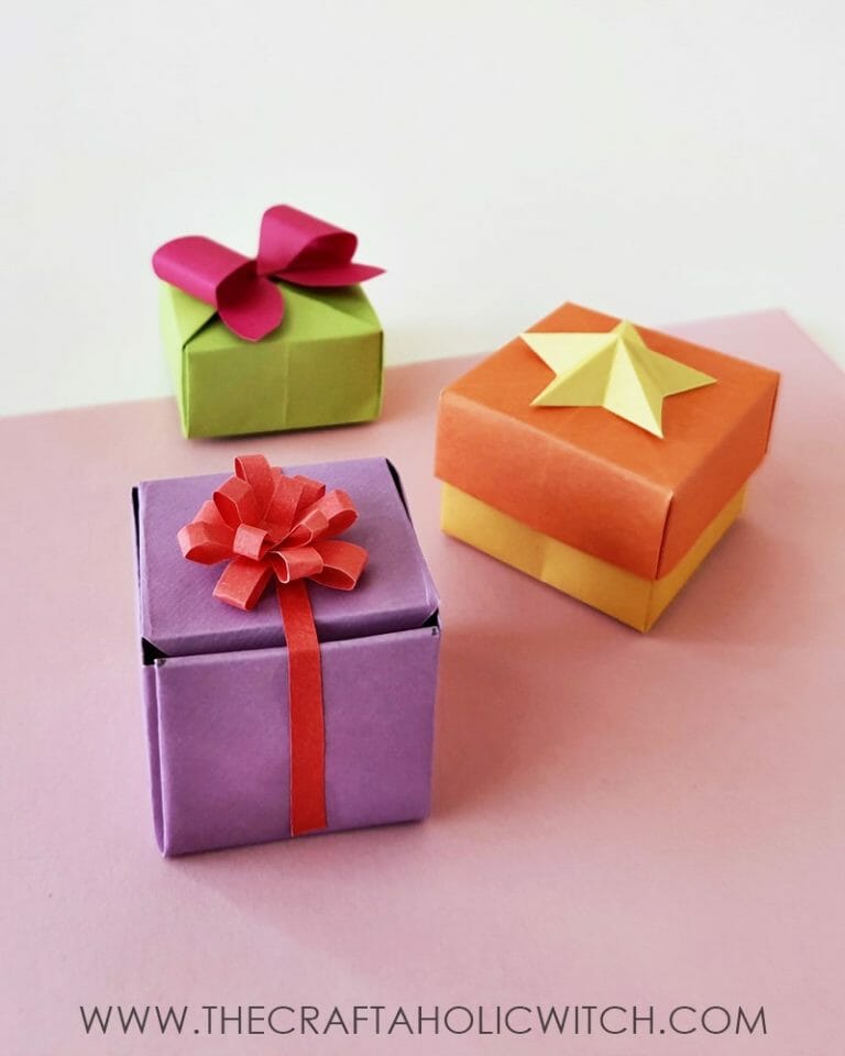 3 Ways of Making Origami Boxes with Paper & Lid (with Video)