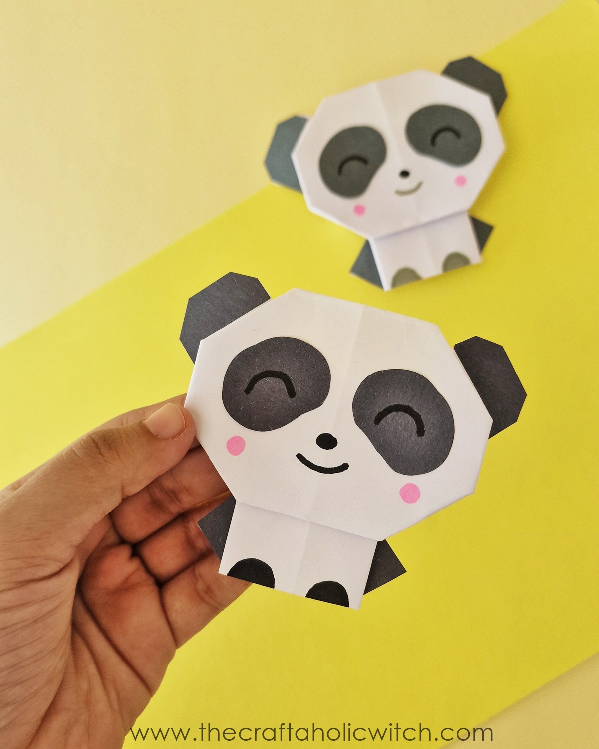 How to Make an Origami Panda (Easy Folding Instructions) | Craftaholic ...