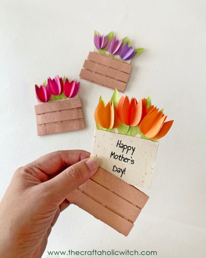 Easy Mother’s Day Card with a Beautiful 3D Tulip Flower Pot (+Free ...