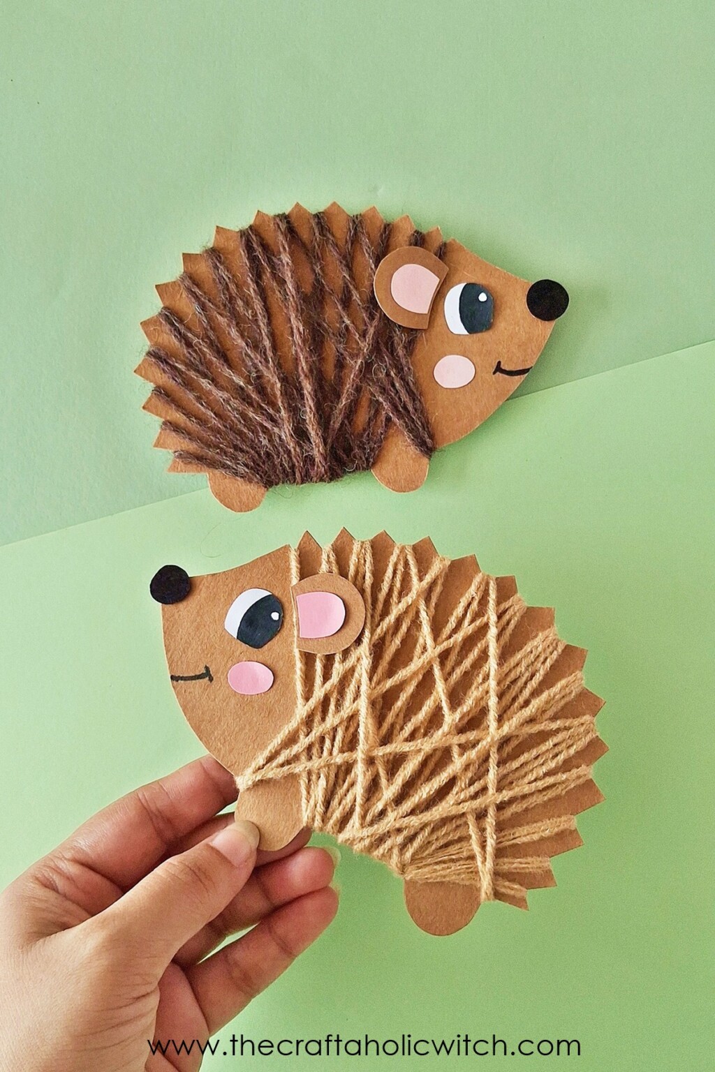 Make a Cute Hedgehog Craft for Kids with Yarn (Free Template Included)