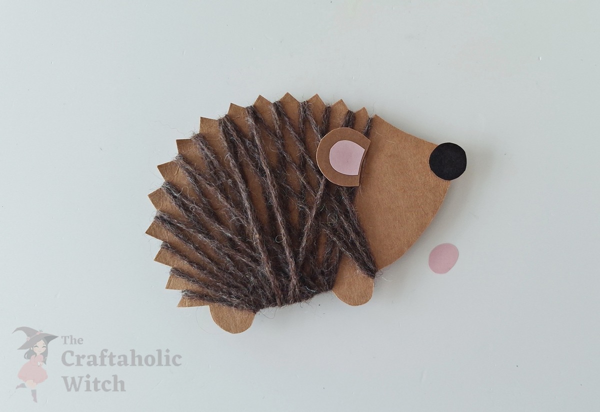 Make a Cute Hedgehog Craft for Kids with Yarn (Free Template Included)
