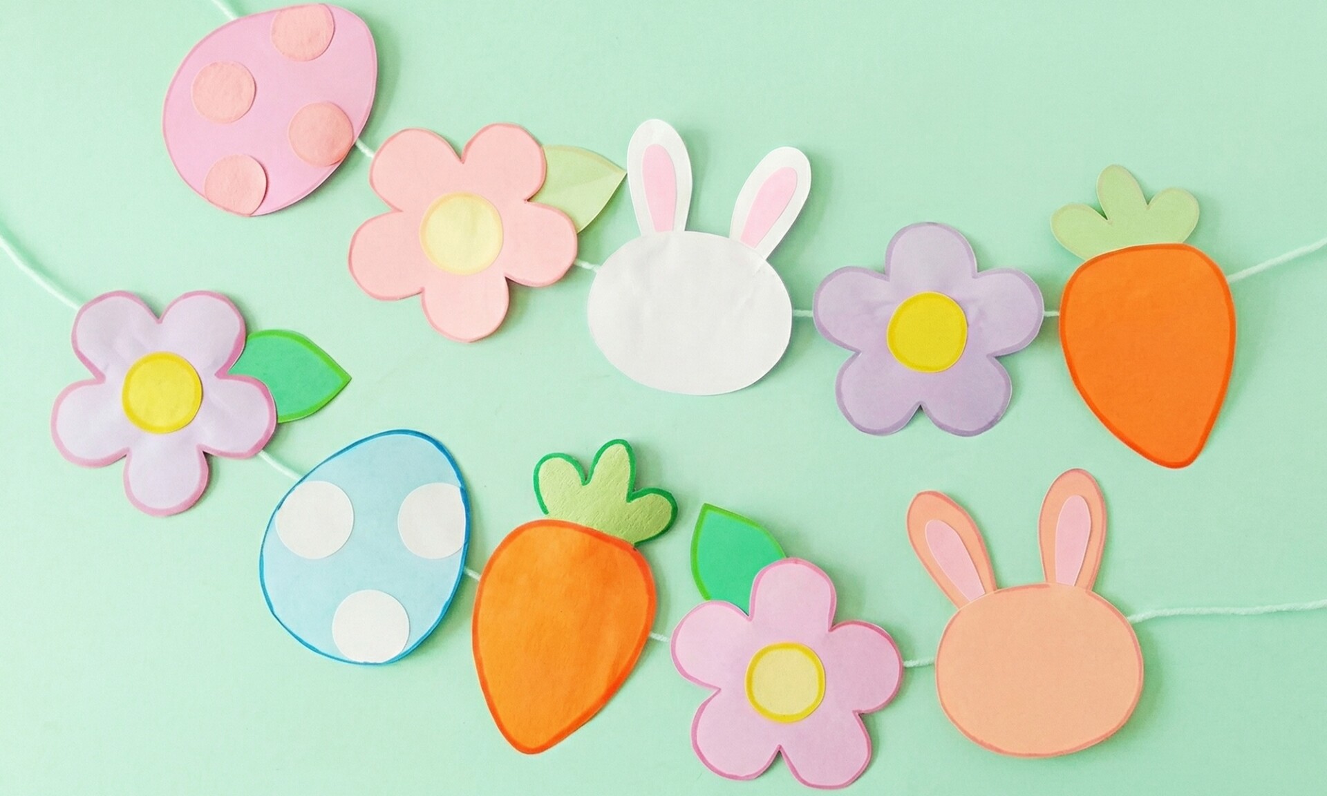 How to Make Paper Garland for Easter — 4 Shapes, 45 Min
