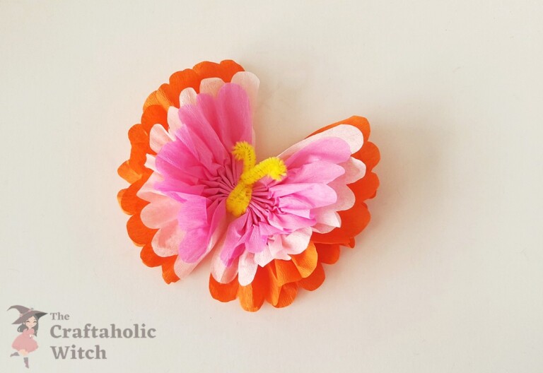 How to Make a Tissue Paper Butterfly (No-Glue Craft) | Craftaholic Witch